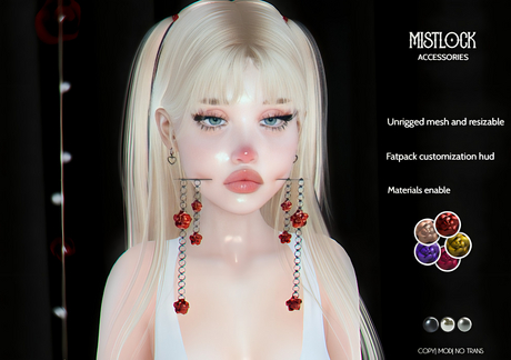 Second Life Marketplace - MISTLOCK. Misaki Cheek Piercing